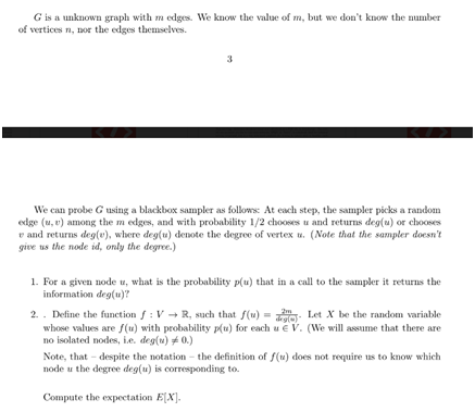 Solved G is a unknown graph with m edges. We know the value | Chegg.com