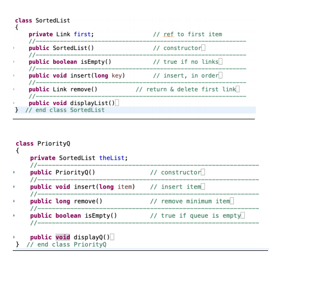 Solved (from book) Implement a priority queue based on a | Chegg.com