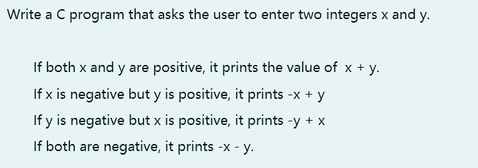 Solved Write a C program that asks the user to enter two | Chegg.com