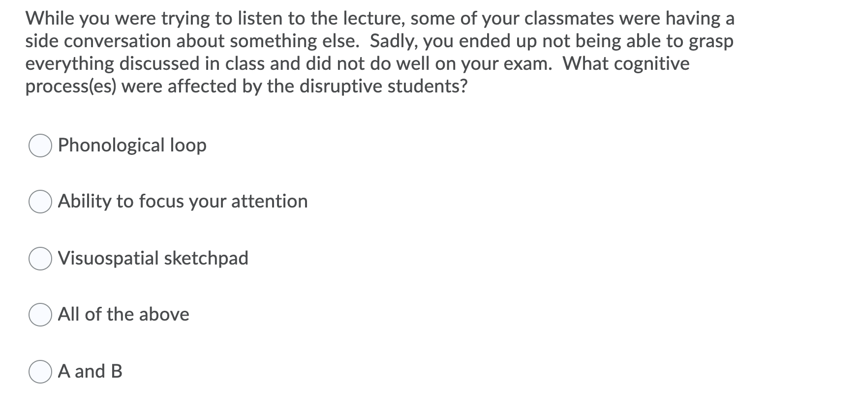 While you were trying to listen to the lecture, some | Chegg.com