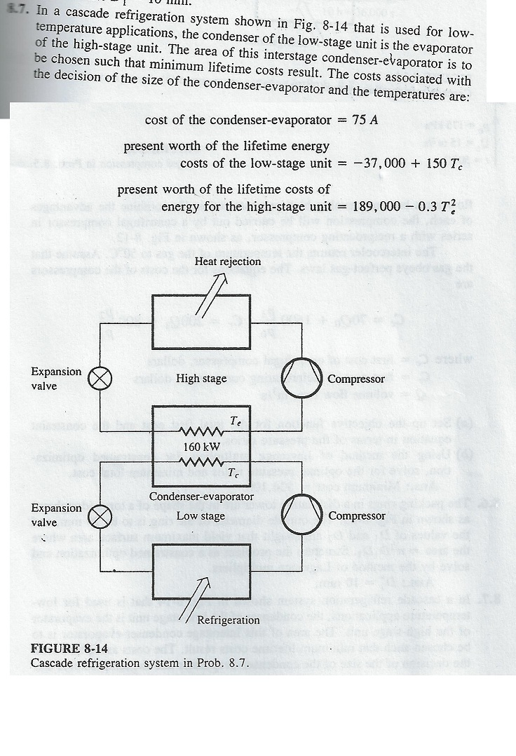 Solved 8.7. In a cascade refrigeration system shown in Fig. | Chegg.com