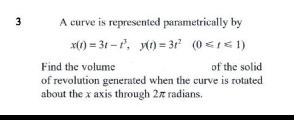 Solved 3 A curve is represented parametrically by x(t) = 31 | Chegg.com