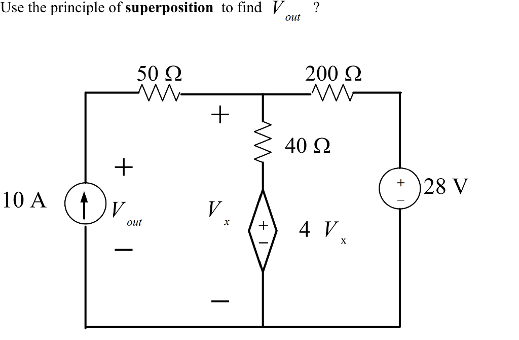 Solved Use the principle of superposition to find Vout ? | Chegg.com