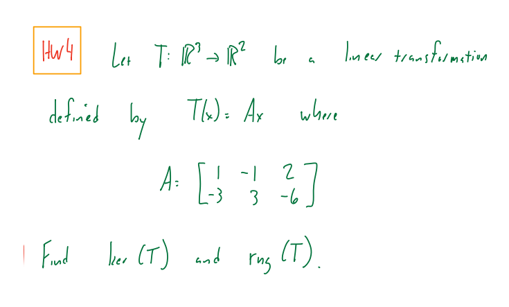 Solved Let T:R3→R2 be a lines transformation defined by | Chegg.com