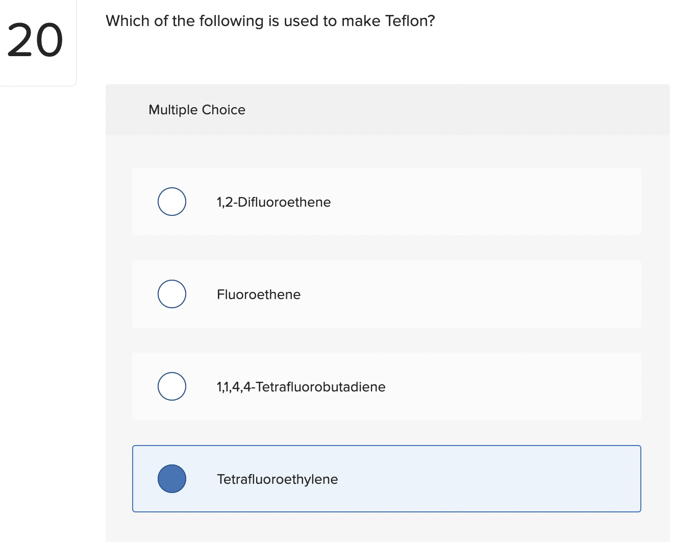 Solved Which of the following is used to make Teflon? | Chegg.com