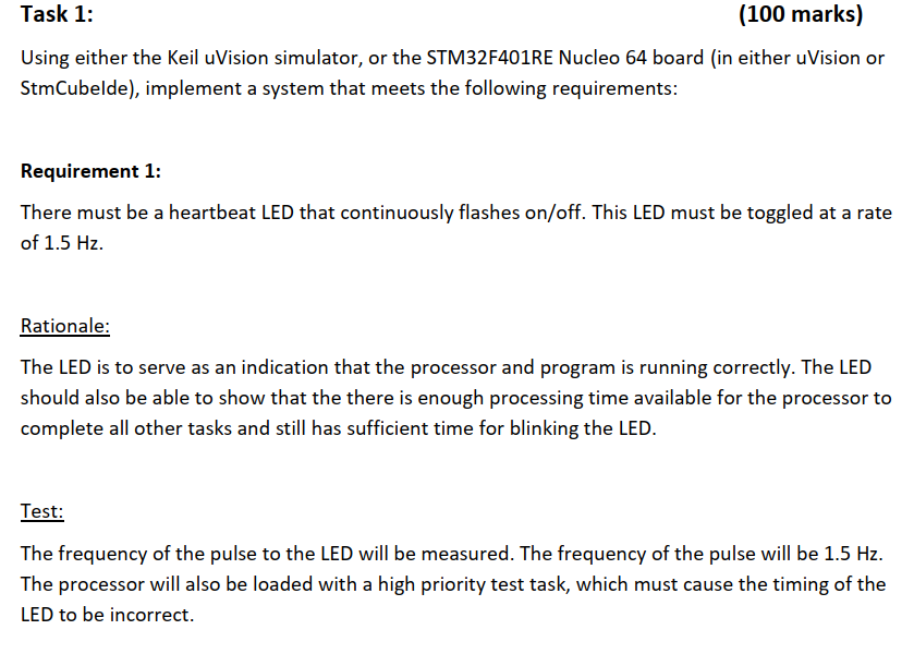 Solved Task 1: (100 marks) Using either the Keil uVision | Chegg.com