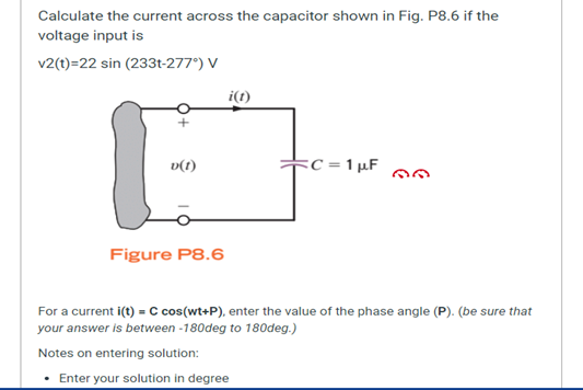 Solved Calculate the current across the capacitor shown in | Chegg.com