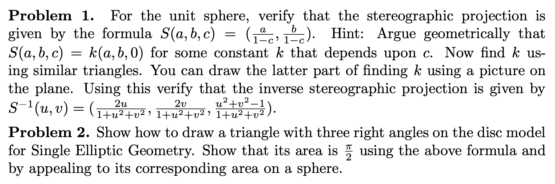 Solved Problem 1. For the unit sphere, verify that the | Chegg.com