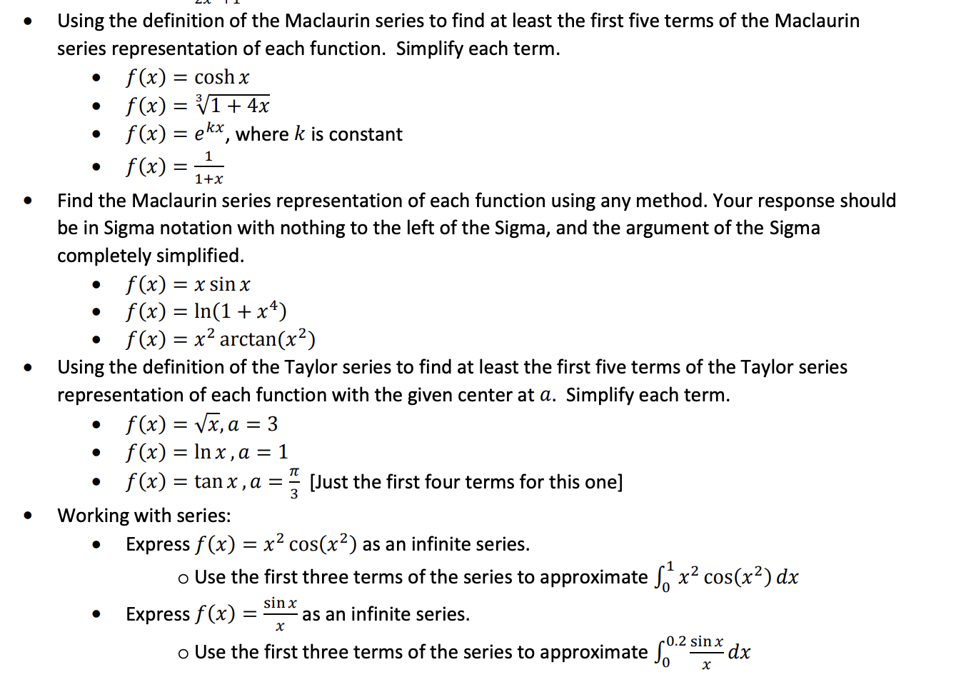 - Using the definition of the Maclaurin series to | Chegg.com