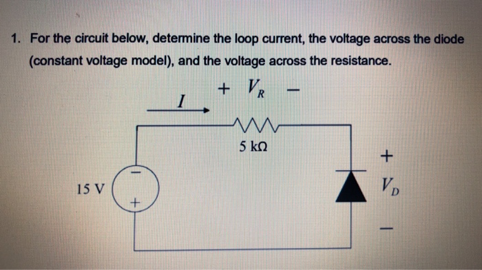 Solved 1. For the circuit below, determine the loop current, | Chegg.com