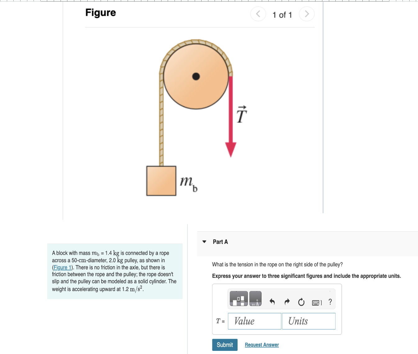 Solved Part AA block with mass mb=1.4kg ﻿is connected by a | Chegg.com