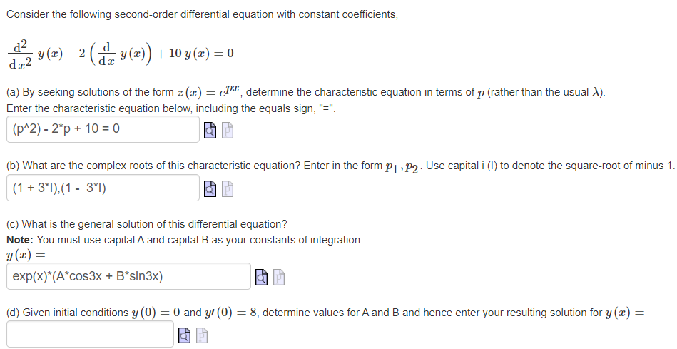 Solved Consider the following second-order differential | Chegg.com