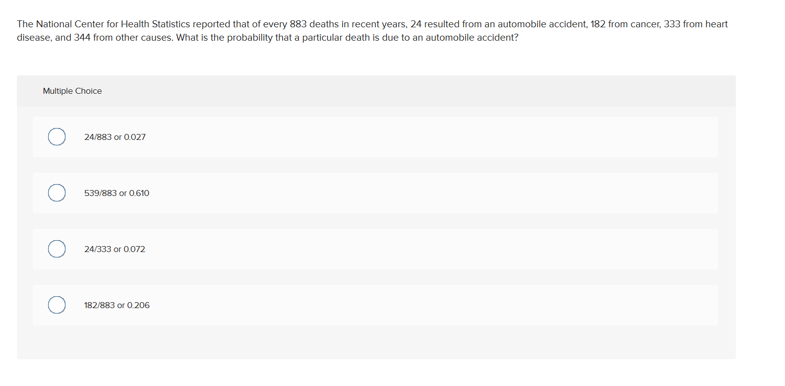 Solved The National Center for Health Statistics reported | Chegg.com
