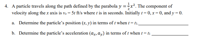 Solved 4. A particle travels along the path defined by the | Chegg.com