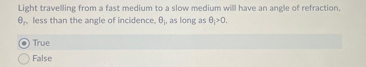 Solved Light travelling from a fast medium to a slow medium | Chegg.com
