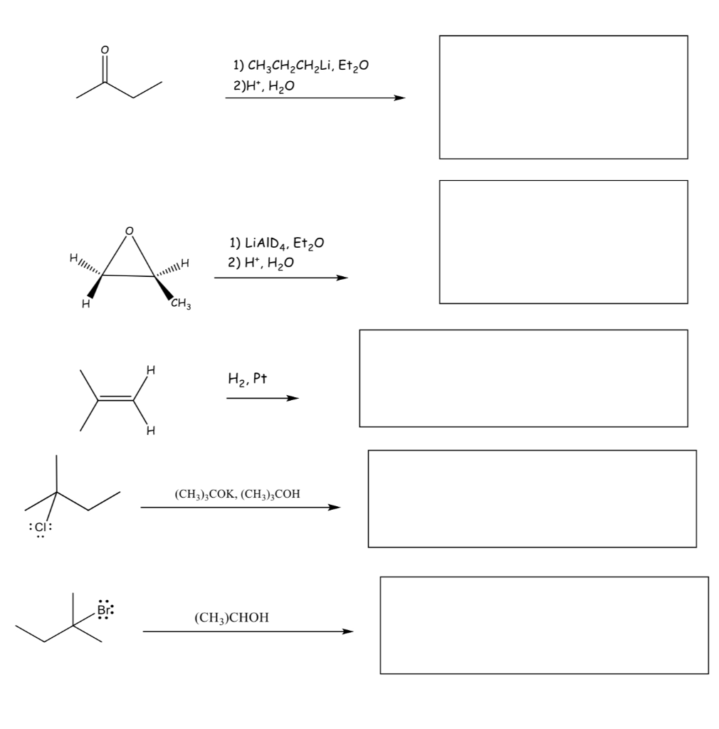 Solved i 1) CH3CH2CH2Li, Et20 2)H*, H2O 1) LiAlD4, E120 2) | Chegg.com
