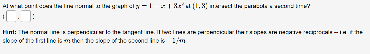 Solved At what point does the line normal to the graph of | Chegg.com