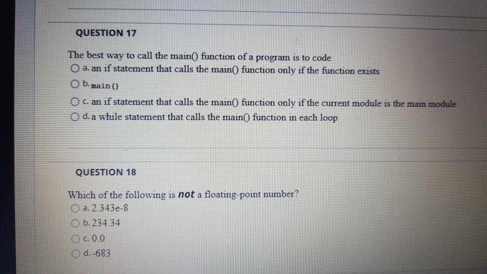 Solved QUESTION 1 If you import two modules into the global | Chegg.com