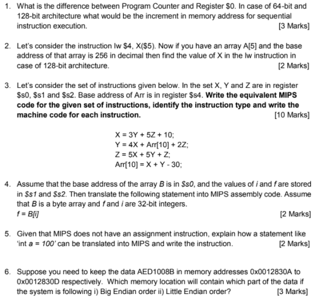 Solved 1. What is the difference between Program Counter and | Chegg.com