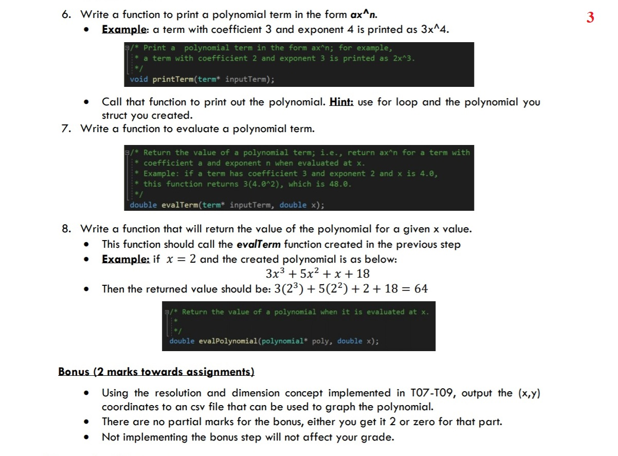 Solved 1 Polynomials A polynomial is a mathematical | Chegg.com