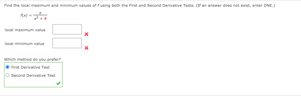 Solved Find the local maximum and minimum values of f using | Chegg.com