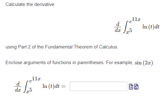 Solved Calculate the derivative using Part 2 of the | Chegg.com
