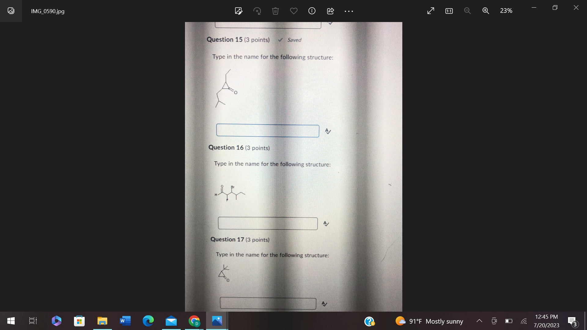Solved Type in the name for the following structure: A | Chegg.com