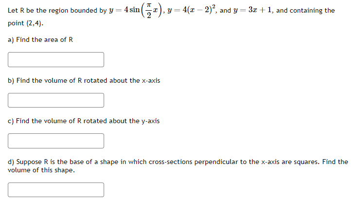 Solved Let R ﻿be the region bounded by | Chegg.com