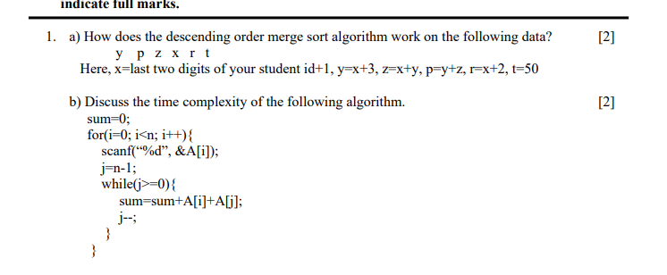 Solved indicate full marks. [2] [2] 1. a) How does the | Chegg.com