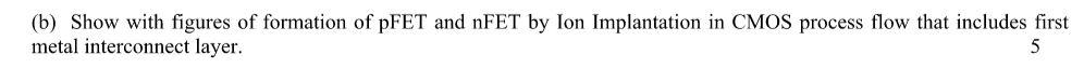 Solved (b) Show with figures of formation of pFET and nFET | Chegg.com