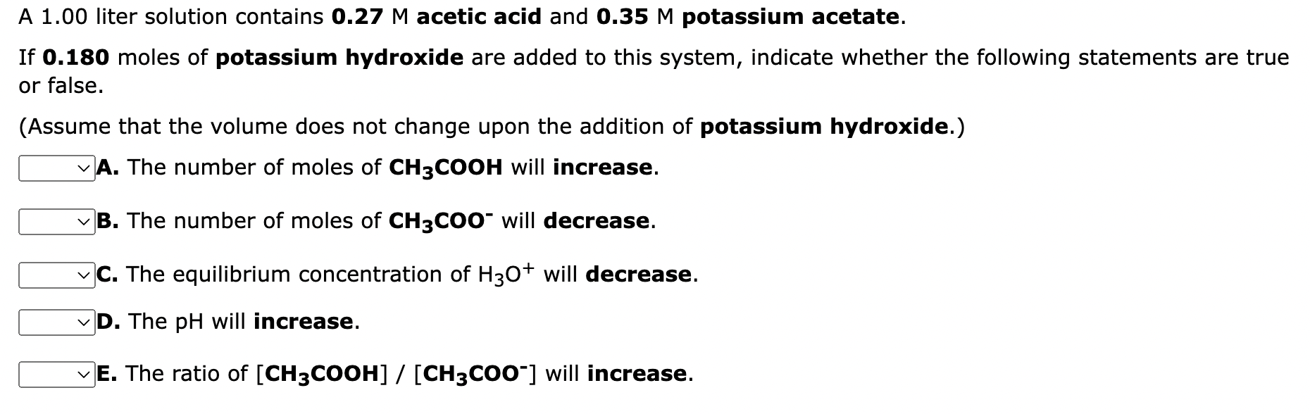 Solved A 1.00 liter solution contains 0.27 M acetic acid and | Chegg.com