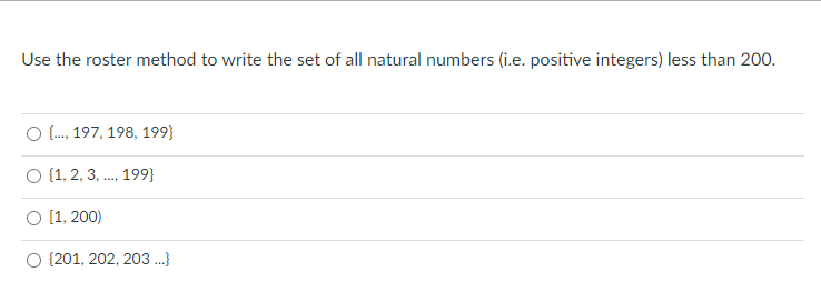 Solved Use the roster method to write the set of all natural | Chegg.com