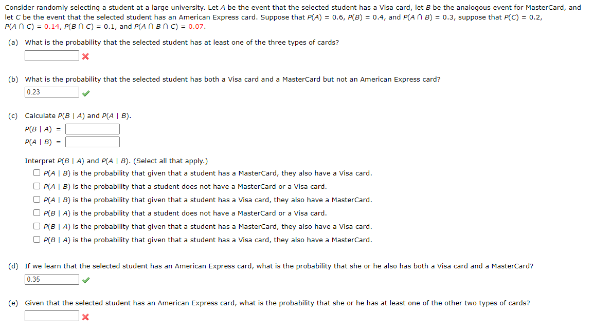Solved Consider randomly selecting a student at a large | Chegg.com