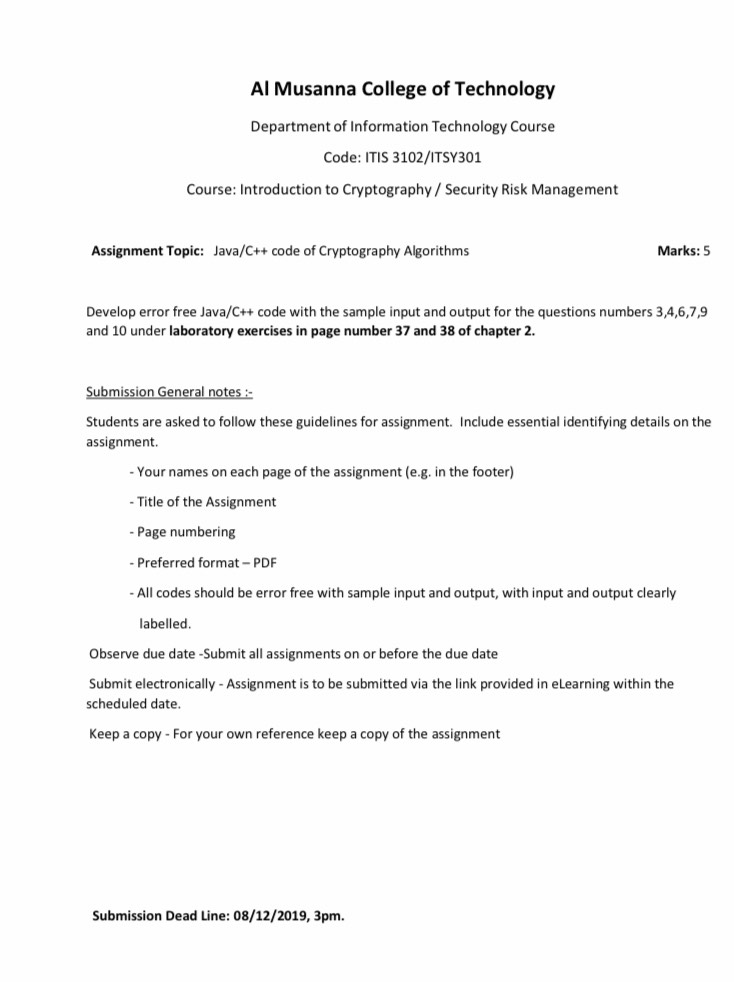 Solved 3. Write a program to encrypt the plaintext using | Chegg.com