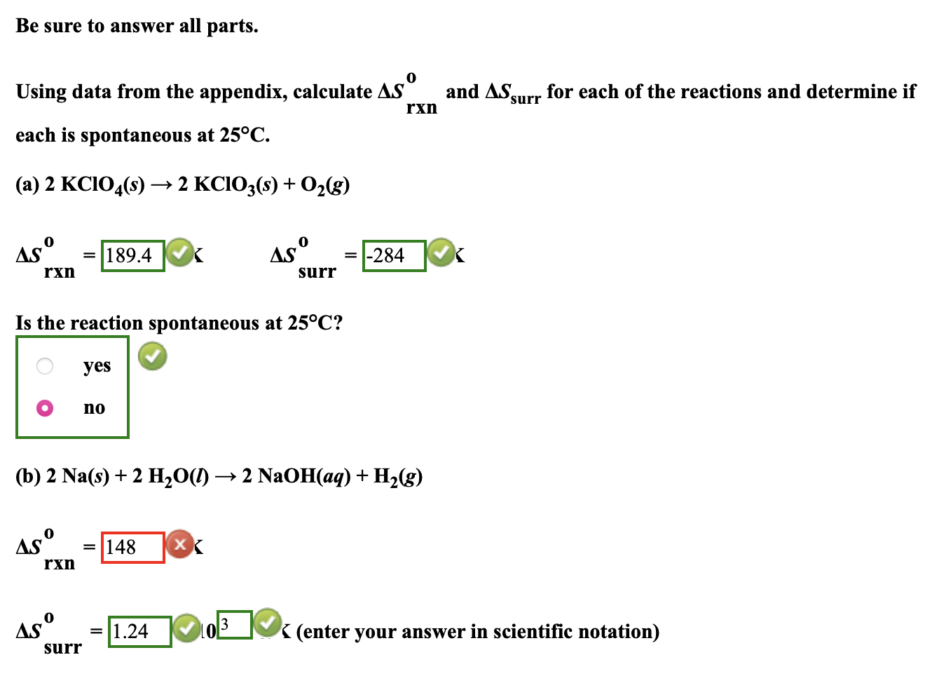 Solved Be sure to answer all parts. Using data from the | Chegg.com