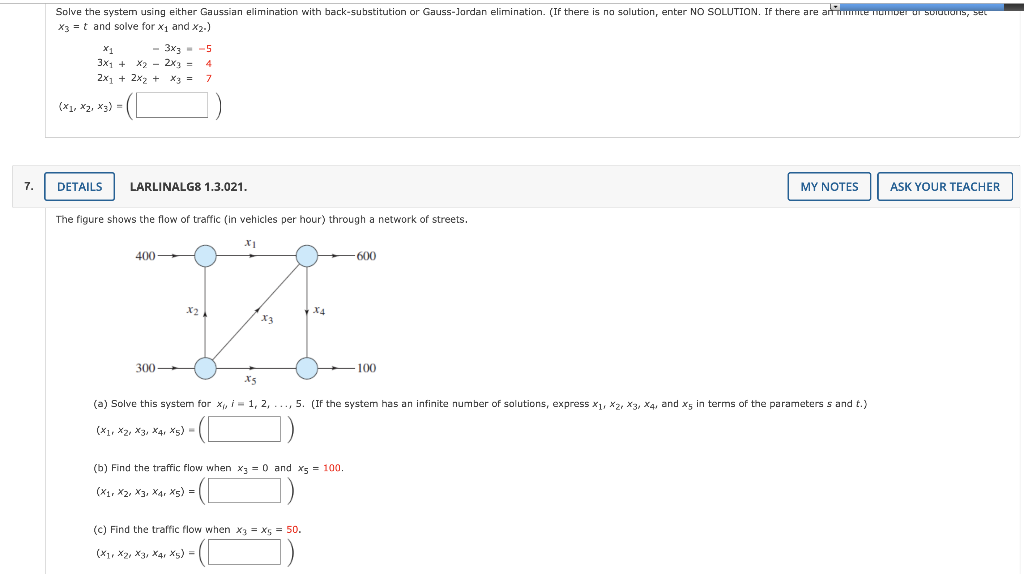 Solved Solve the system using either Gaussian elimination | Chegg.com