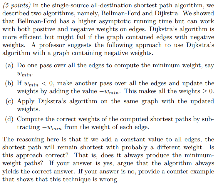 Solved (5 points) In the single-source all-destination | Chegg.com