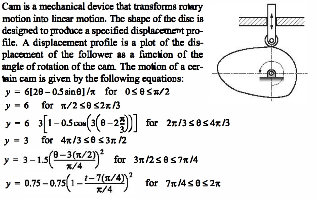 Solved Cam is a mechanical device that transforms rotary | Chegg.com