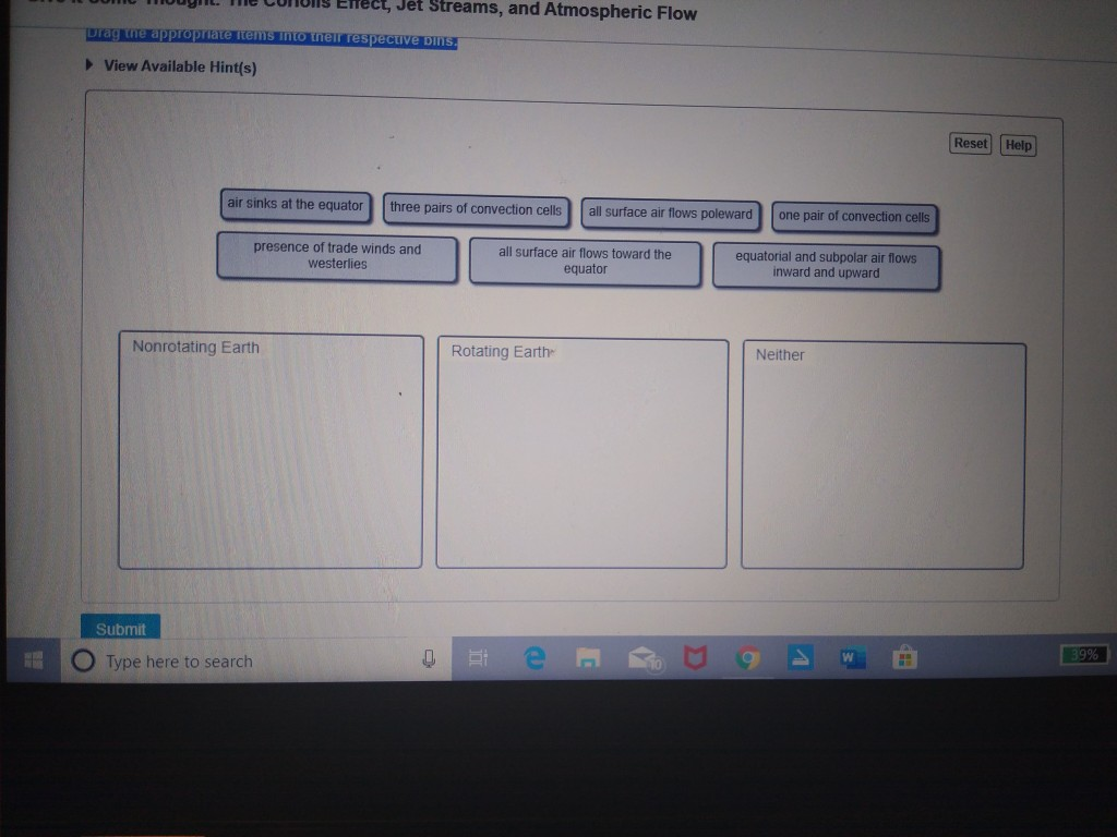 Solved Efnrect, Jet Streams, and Atmospheric Flow Drag the | Chegg.com