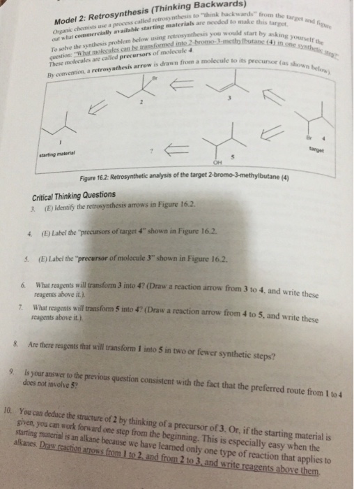 Solved Model 2: Retrosynthesis (Thinking Backwards Organic | Chegg.com