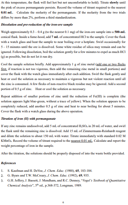 Solved EXPERIMENT 2: DETERMINATION OF IRON CONTENT IN | Chegg.com