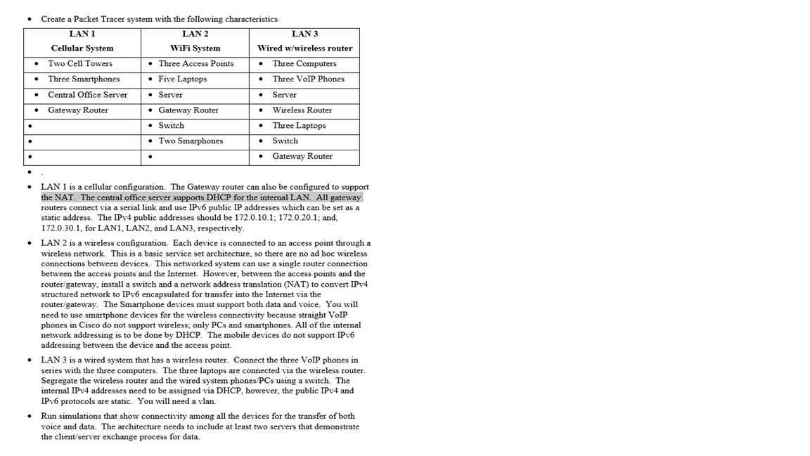 Solved • Create a Packet Tracer system with the following | Chegg.com