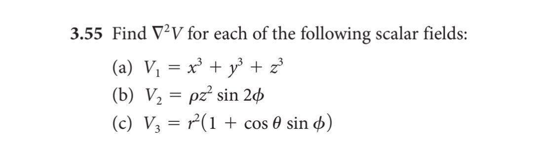 Solved 3.55 Find V2V for each of the following scalar | Chegg.com