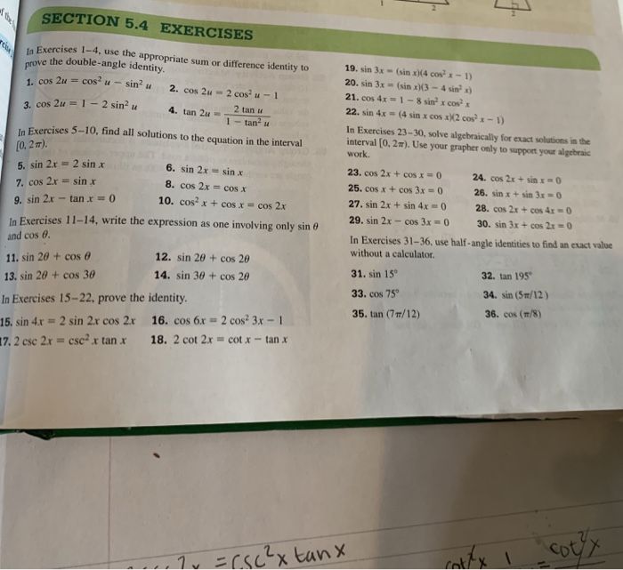 Solved SECTION 5.4 EXERCISES tExercises 1-4, use the | Chegg.com