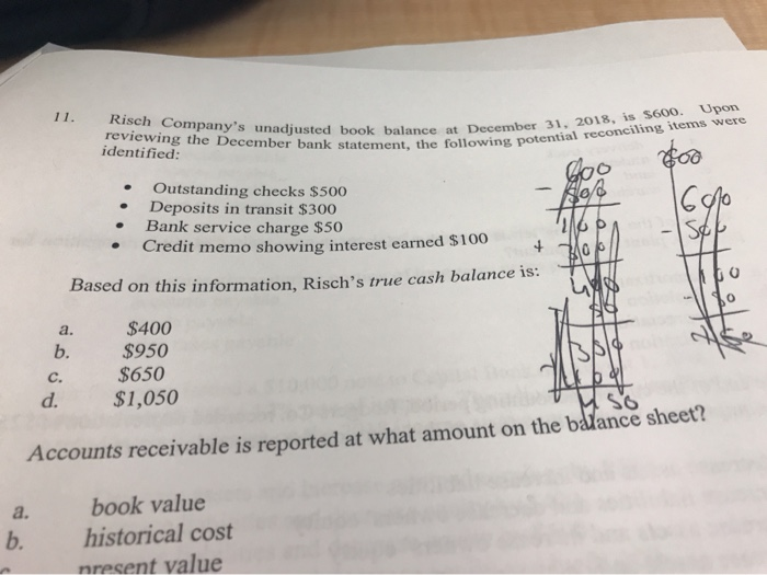 Solved 11. Risch Company's unadjusted book balance at Deco | Chegg.com