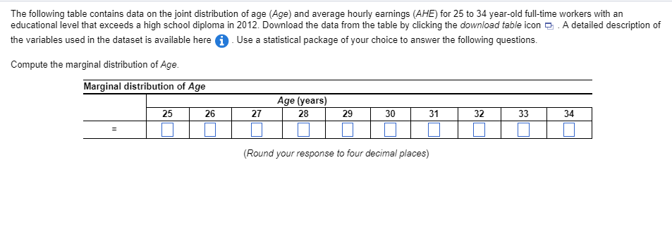 Solved The following table contains data on the joint | Chegg.com