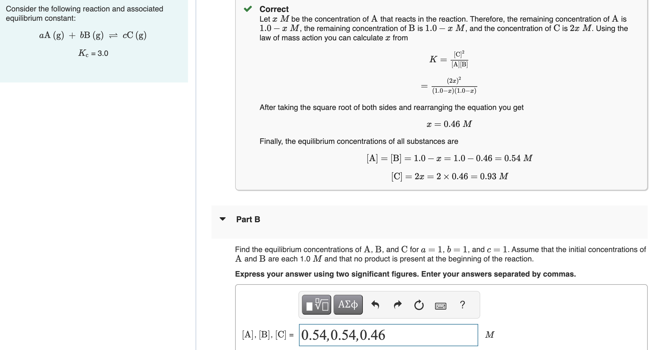 Solved Consider the following reaction and associated | Chegg.com