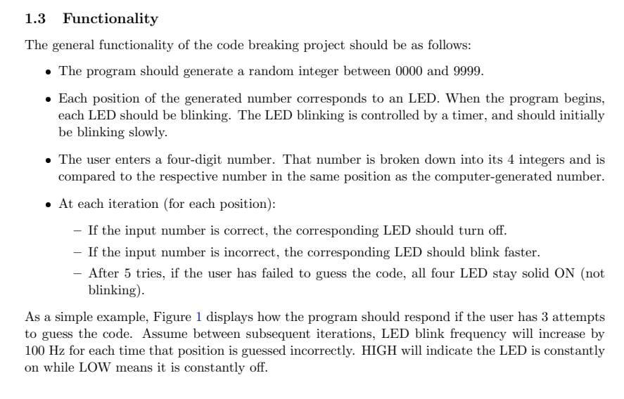Solved 1.3 Functionality The general functionality of the | Chegg.com