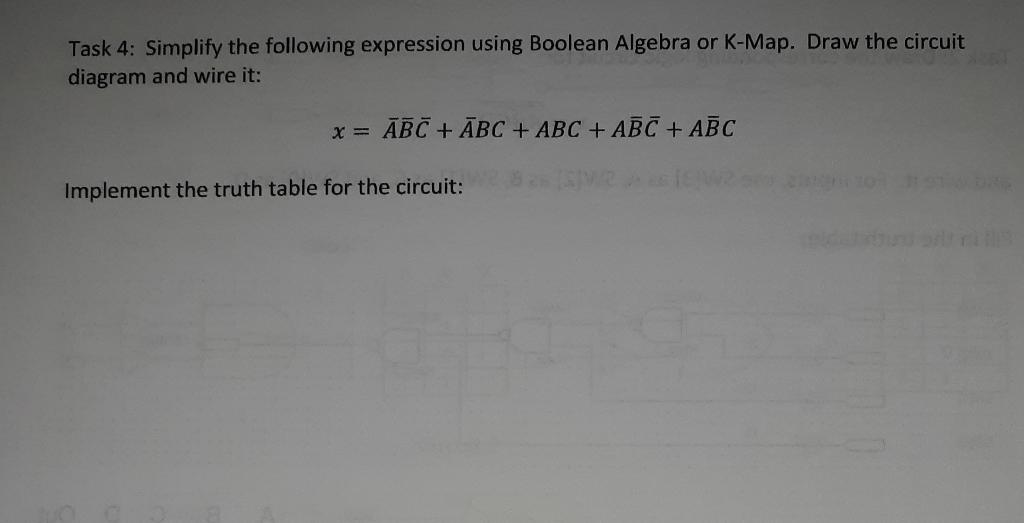 Solved Task 4: Simplify the following expression using | Chegg.com
