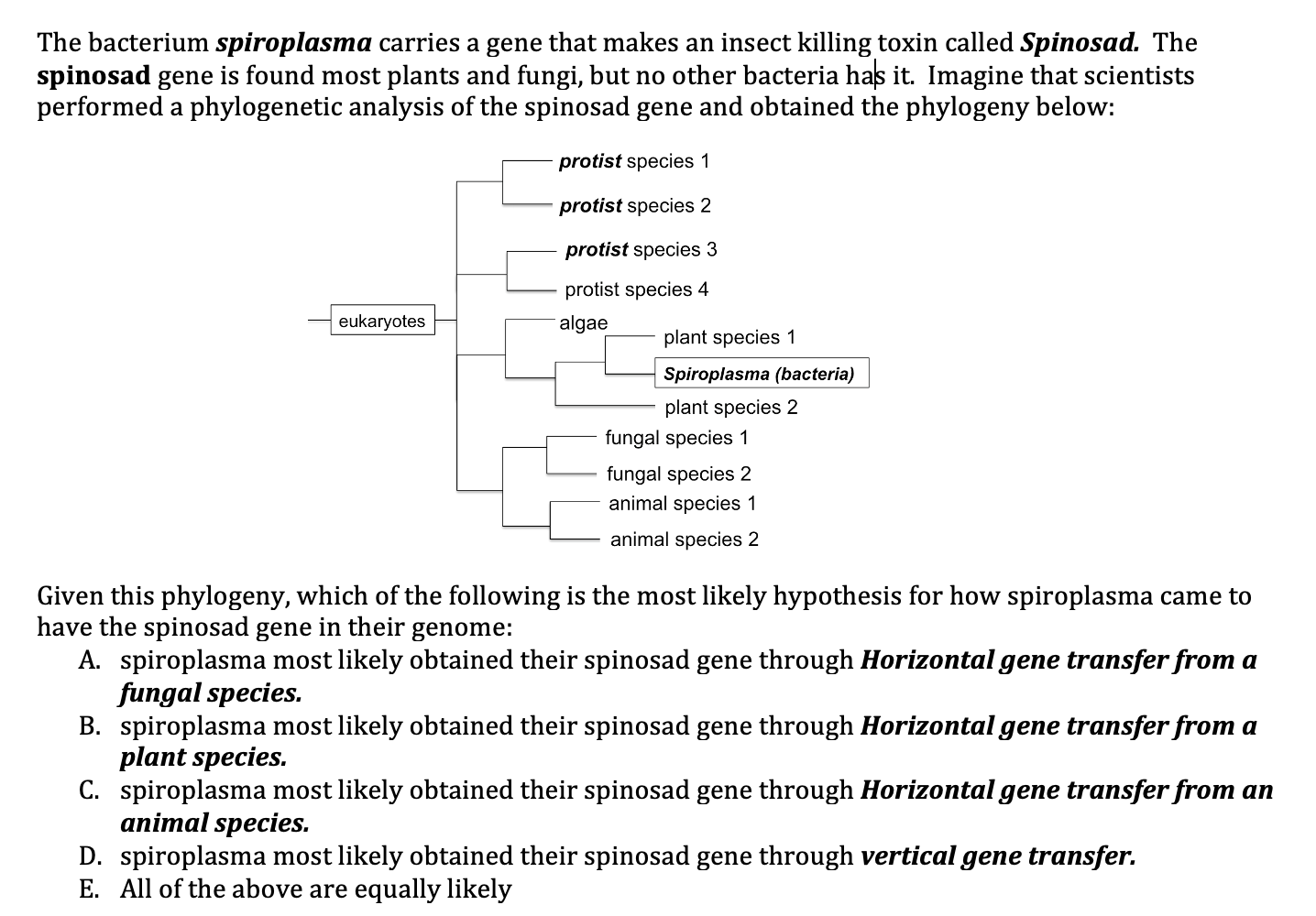 Solved Answer the following question using the phylogeny | Chegg.com